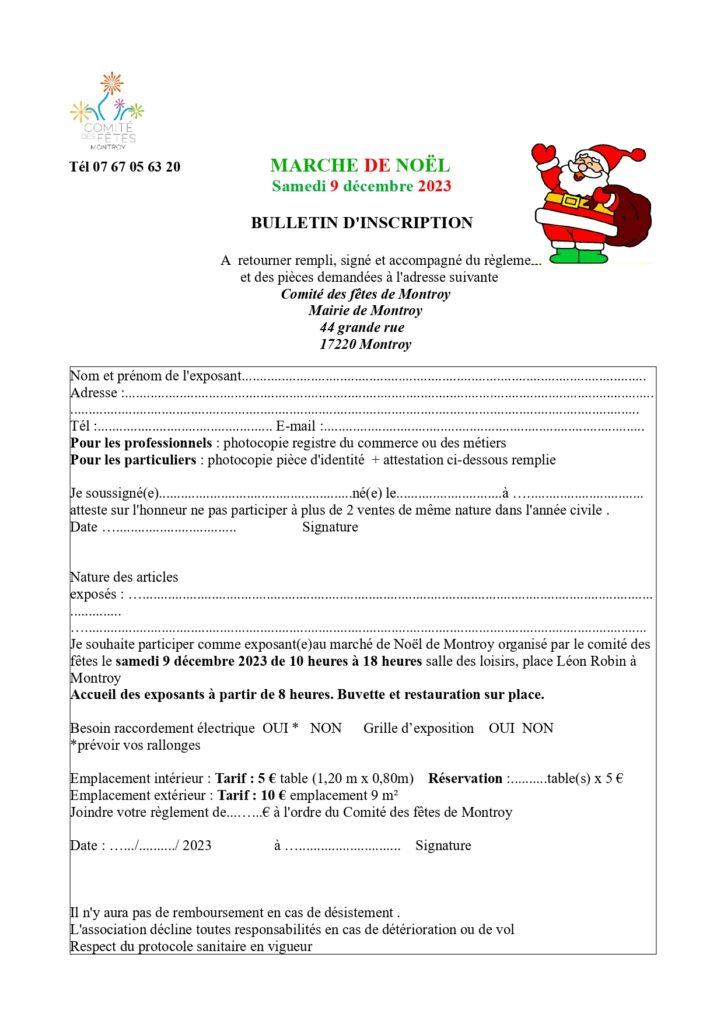 Marché de Noël le samedi 9 décembre - Commune de Montroy